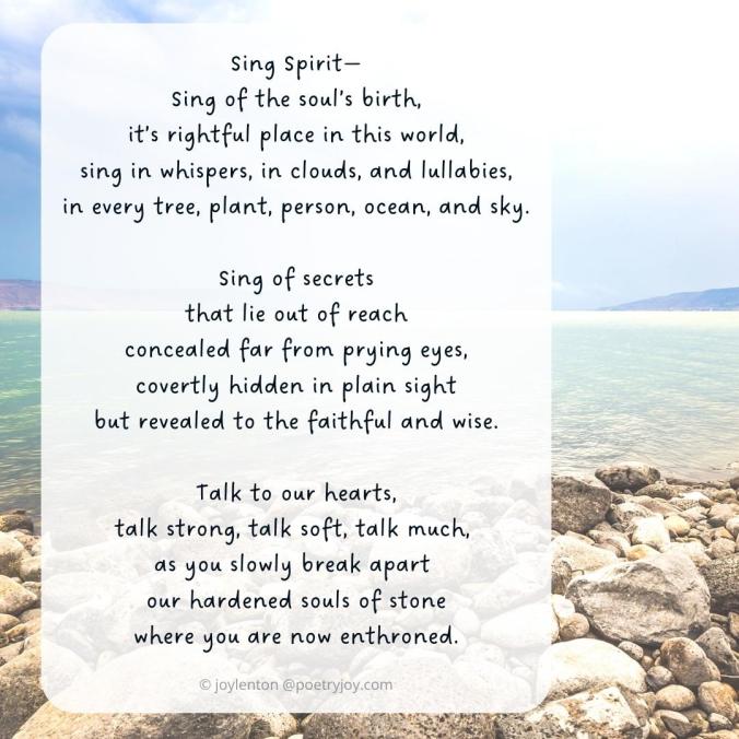 sing: ways in which the Holy Spirit talks to us | Poetry Joy